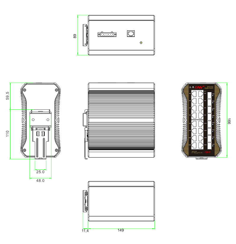 Full gigabit 24-port managed industrial Ethernet fiber switch ...