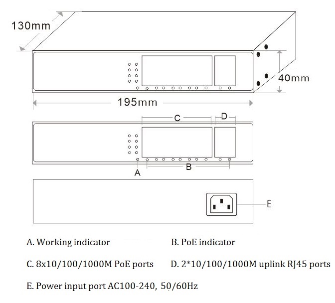 Switch PoE 10 cổng full gigabit - Onv