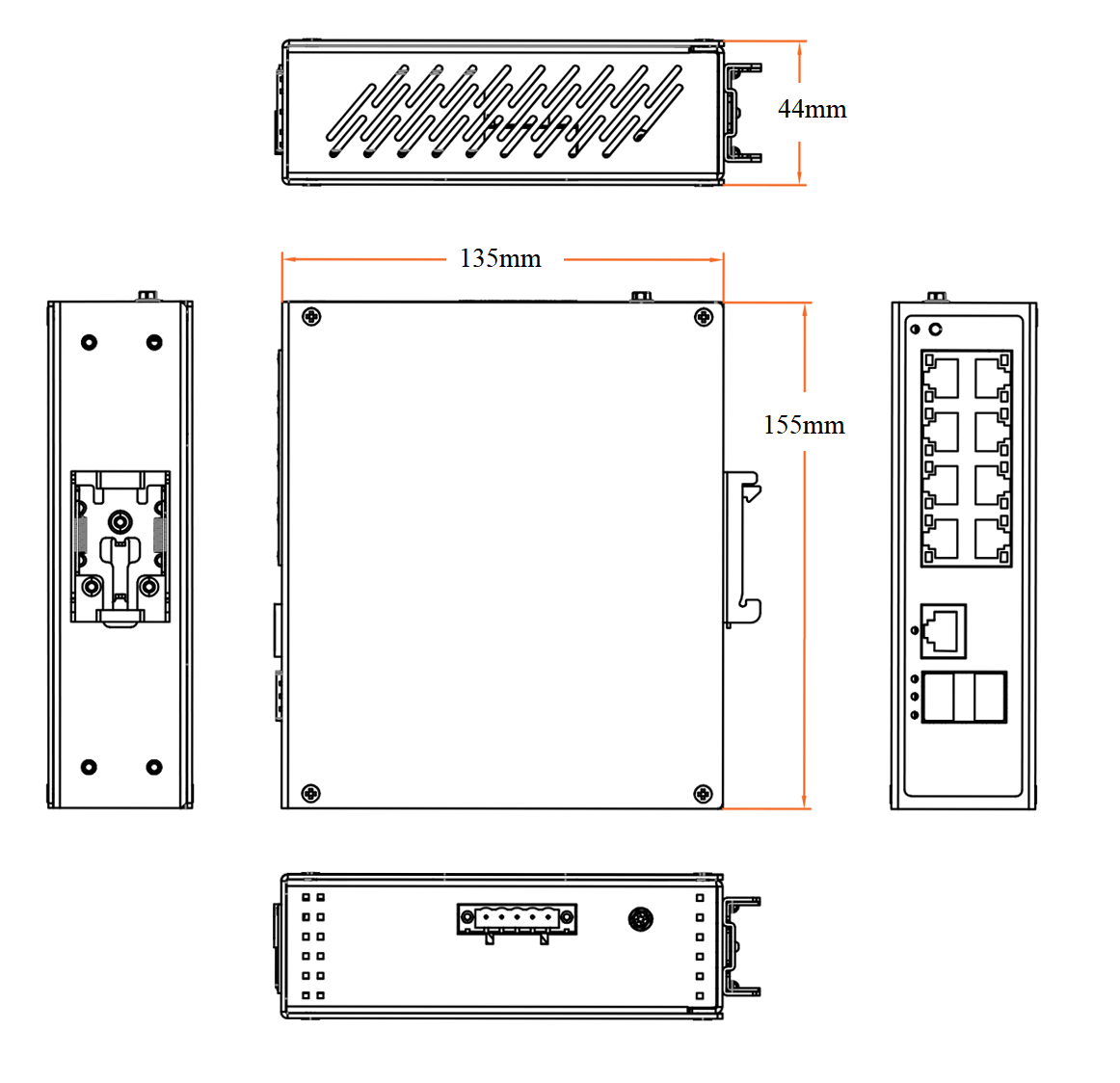 Gigabit 10-port managed industrial PoE switch-Industrial PoE Switch