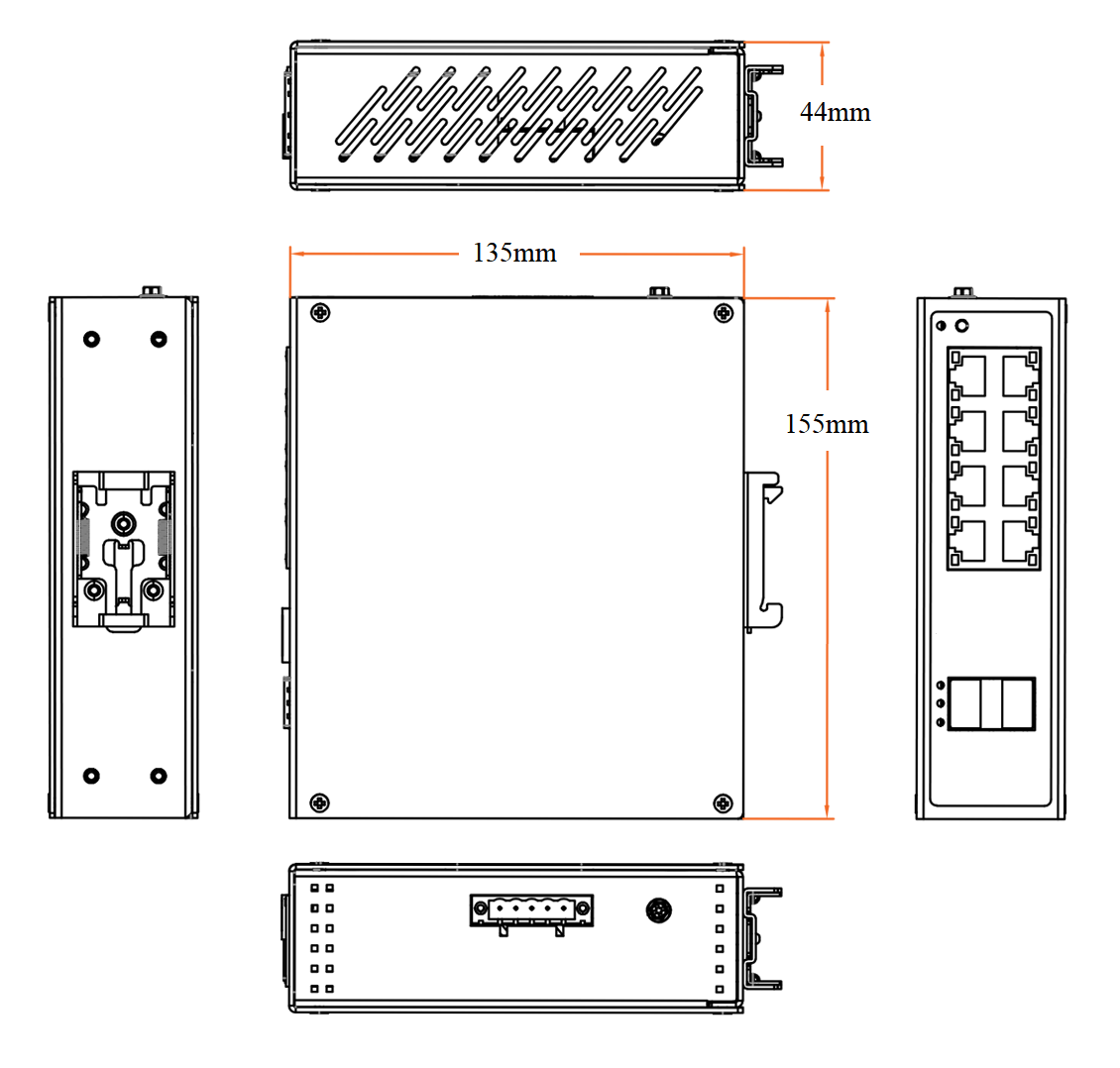 Full gigabit 10-port industrial PoE fiber switch-Industrial PoE Switch